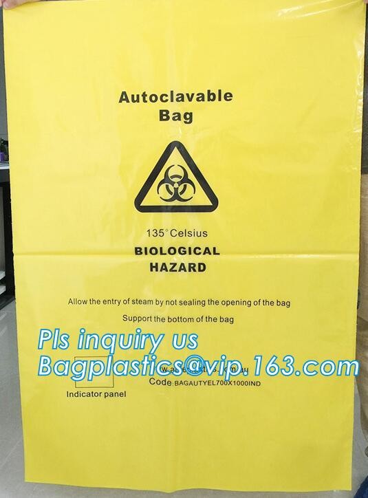 Yellow infectious medical waste disposal plastic bag Biohazard garbage ...