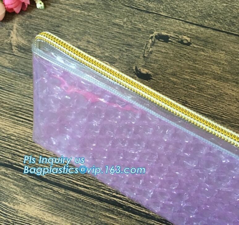 Air Bubble Bag with Slider Zipper, Pink Bubble Bag, Custom Printed ...