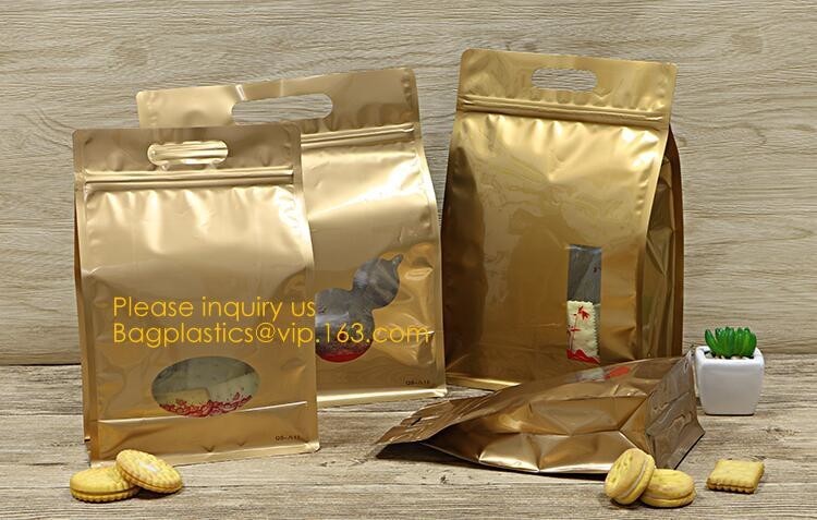 Zip lock Aluminum foil bags flat square bottom plastic bags with corner ...