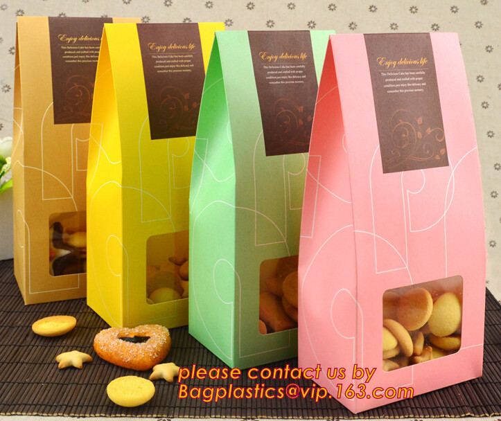 Customize Translucent Window, Brown Greaseproof Kraft Paper Bag ...