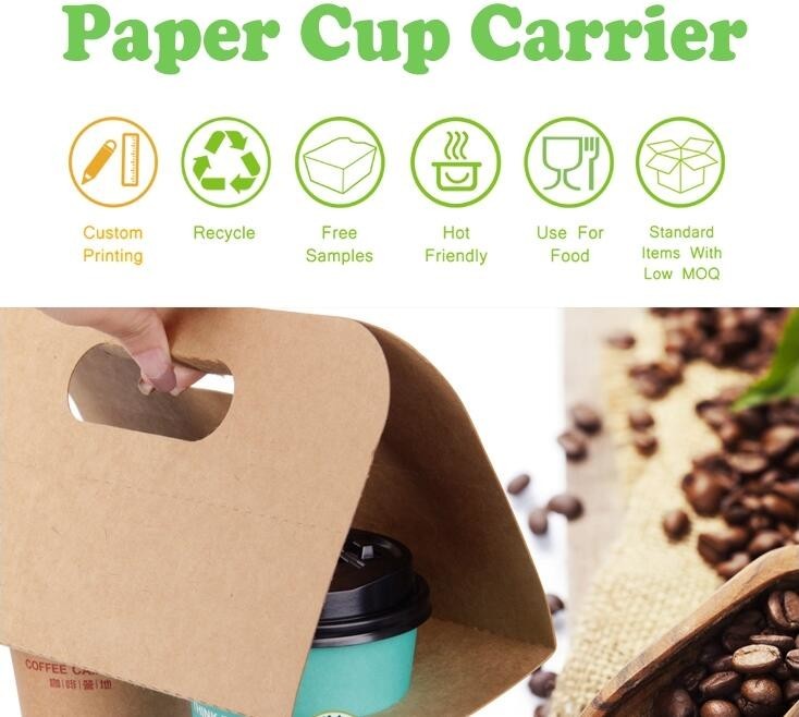 Cardboard paper coffee cup holder carrier,2 pack coffee cup drink paper ...