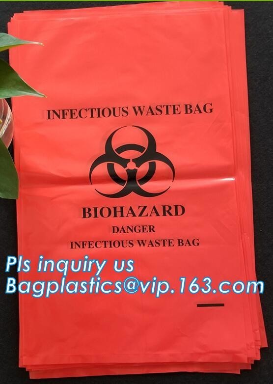Yellow infectious medical waste disposal plastic bag Biohazard garbage ...
