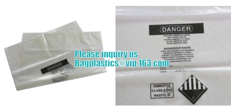 Clean Up Autoclavable Biohazard Bags Disposable FILM Asbestos Clear ...