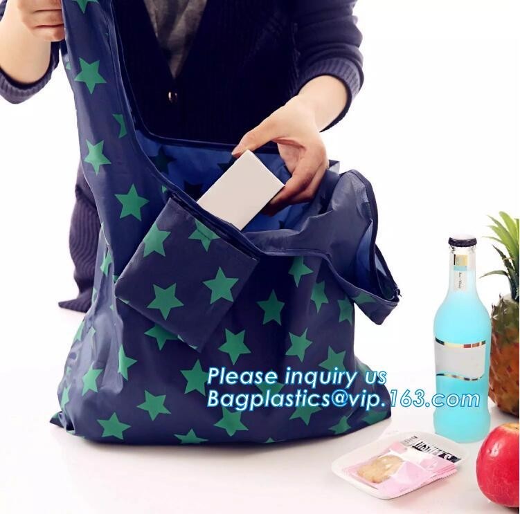 reusable polyester foldable shopping bag pattern eco fruit shape zipper ...
