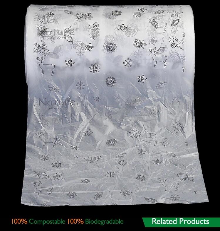 Film Biodegradable Compost Bags , Biodegradable Packaging Bags For Baby ...