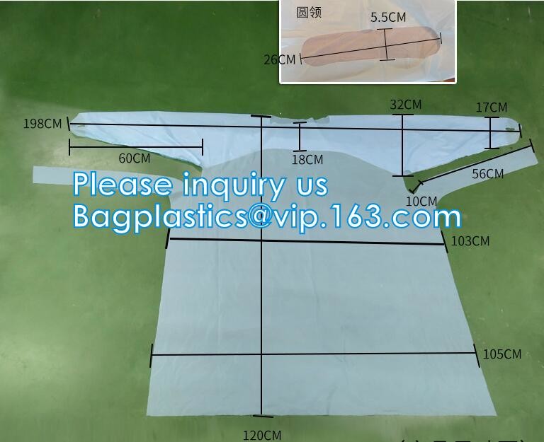 CE FDA factory waterproof isolation gown disposable pe/cpe surgical ...